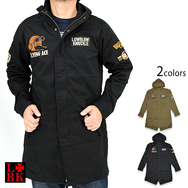ロウブロウナックル×スヌーピー FLYING ACEモッズコート ロウブロウナックル 592401 ミリタリー 刺繍 ピーナッツ