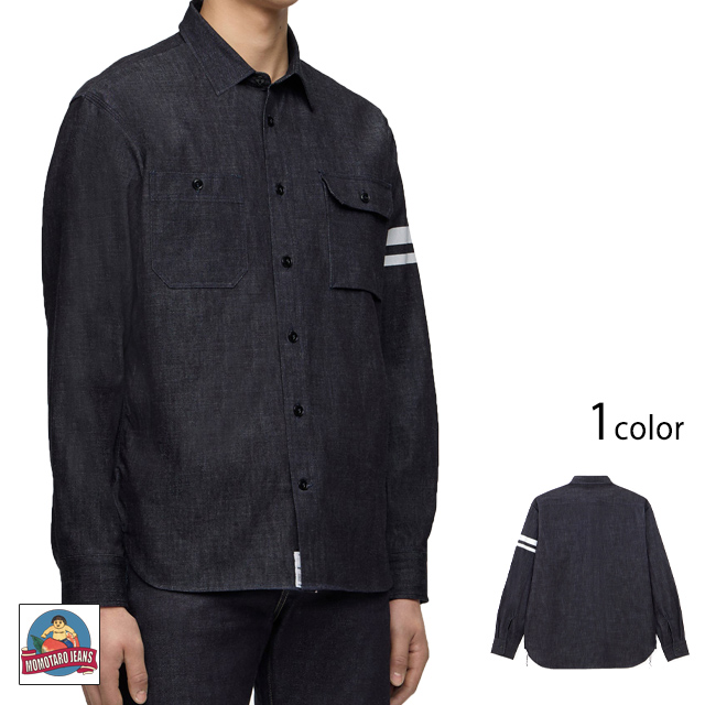トリプルステッチ長袖シャツ/TRIPLE STITCH L/S DENIM SHIRTTWO STRIPES 桃太郎ジーンズ MMLS3001 MOMOTARO JEANS 日本製