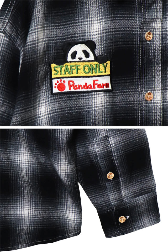 ファーマーズパンダ オンブレチェック長袖シャツ PANDIESTA JAPAN