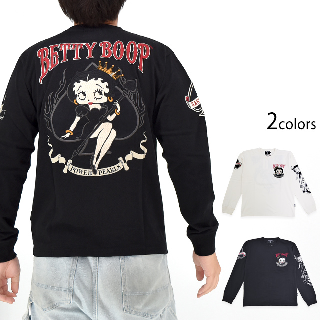 BETTY×ネバーマインド 長袖Tシャツ NEVER MIND BBN-2511 ベティーちゃん 刺繍 バイカー ロングTシャツ