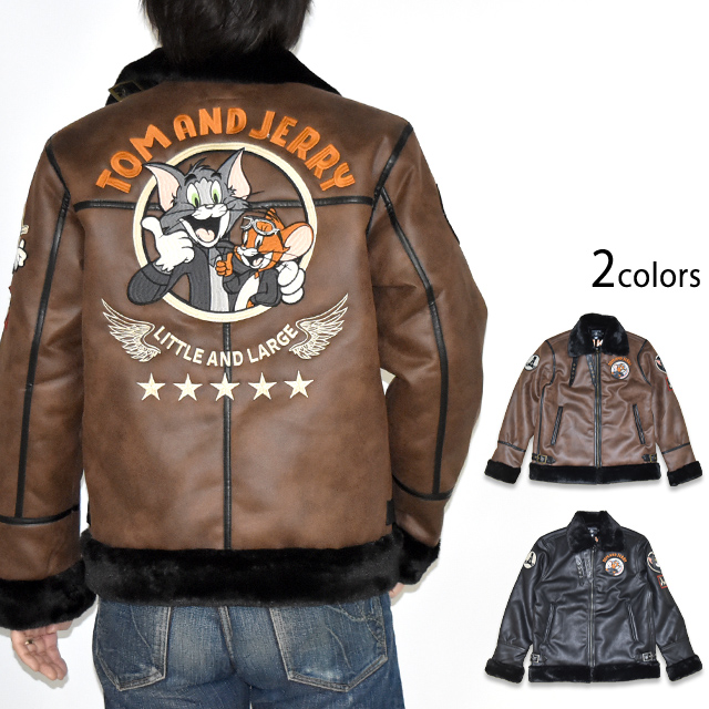 TOM＆JERRY×ネバーマインド 裏ファーボンディングB-3フライトジャケット NEVER MIND TJN-2501 トムとジェリー ミリタリー