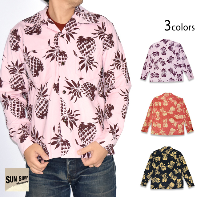 「DUKE'S PINEAPPLE」コーデュロイ長袖オープンシャツ SUN SURF SS29580 サンサーフ ハワイアン アロハ 日本製 国産