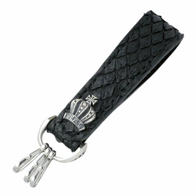 【21日までポイント5倍！】 ディール デザイン DEAL DESIGN シルバー キーホルダー メンズ スリーハングクラウンレザー ブラック ot 391853BK