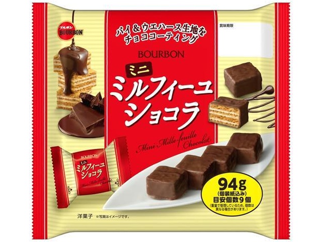 ブルボン ミニミルフィーユショコラ ９４ｇ ×24 【全国送料無料】(沖縄・離島は別途)