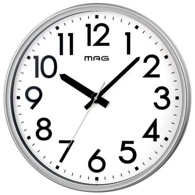 MAG 【送料無料】W-799SM-Z 掛け時計 オフィス 事務所 大型 直径50.0cm 軽量 アナログ 静音 シルバー メガタイム (W799SMZ)の通販はau PAY マーケット ...