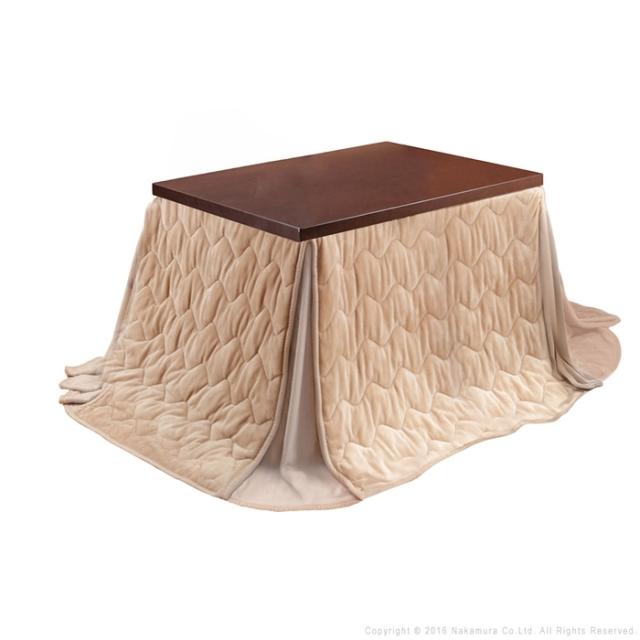 6段階に高さ調節できるダイニングこたつ〔スクット〕 105x80cm+専用こたつ布団 2点セット SAI 彩 コタツ 長方形 (ブラウン-ベージュ×グレー) ナカムラ i-1100138brbe【送料無料】 (i1100138brbe)