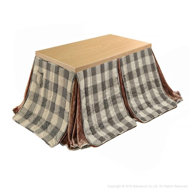 6段階に高さ調節できるダイニングこたつ〔スクット〕 135x80cm+専用こたつ布団 2点セット SAI 彩 コタツ 長方形 (ナチュラル-しじら織り) ナカムラ i-1100139nasi【送料無料】 (i1100139nasi)