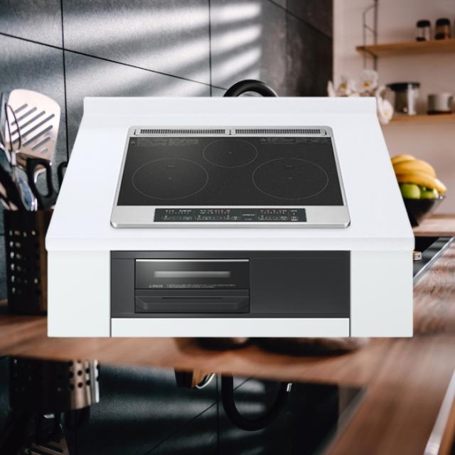 ビルトイン3口IH 水なしグリルで裏返す手間なく両面焼き上げ (ブラック) 日立 HT-N6KT-K【送料無料】 (HTN6KTK) 【納期目安：１週間】