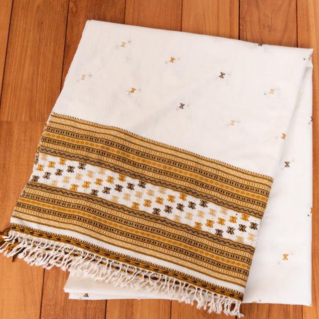 【送料無料】 【1点もの】ブジョーディ村の手織りショール / ストール マフラー ブランケット カッチ 刺繍 TIRAKITA(ティラキタ) ドゥパッタ スカーフ レディース エスニック衣料 アジアンファッション エスニックファッション