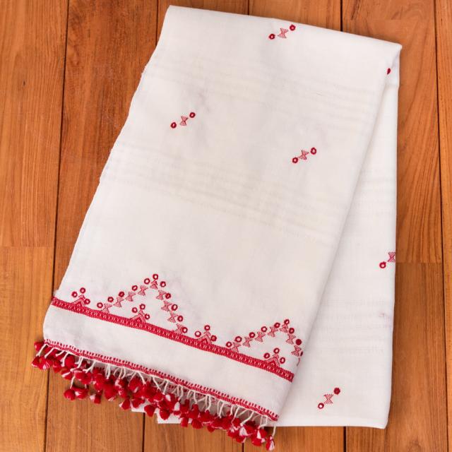 【送料無料】 ブジョーディ村の手織りショール / ストール マフラー ブランケット カッチ 刺繍 TIRAKITA(ティラキタ) ドゥパッタ スカーフ レディース エスニック衣料 アジアンファッション エスニックファッション