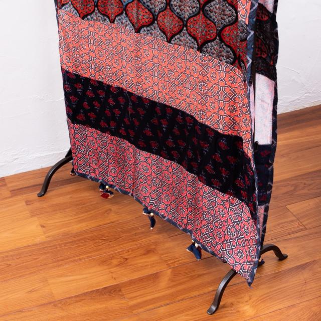 送料無料】 【インド品質】 1点もの インドの伝統柄 アジュラック模様