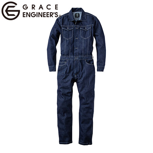 作業服 デニムツナギ エスケープロダクト ボタンフライデニムツナギ GE-600 作業着 通年 秋冬