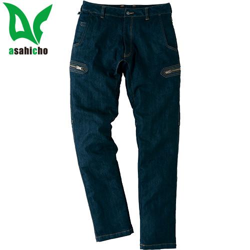 作業服 デニム カーゴパンツ Asahicho 旭蝶繊維 K121 作業着 通年 秋冬 おしゃれ 人気 かっこいい 高品質 日本製 軽量ストレッチ メンズ レディース ズボン ストレッチデニム