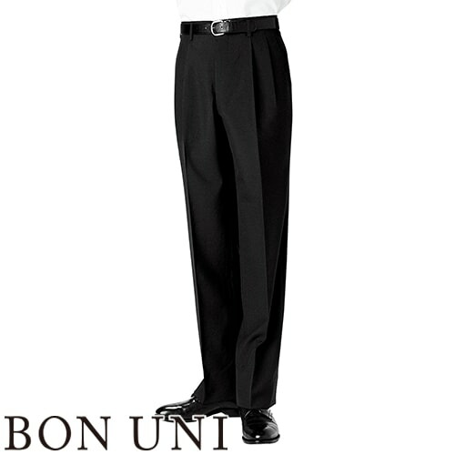 パンツ スラックス ズボン 制服 ユニフォーム ボンユニ BONUNI ボストン ツータックスラックス 01120-09 飲食店 メンズ レストラン カフェ おしゃれ かっこいい