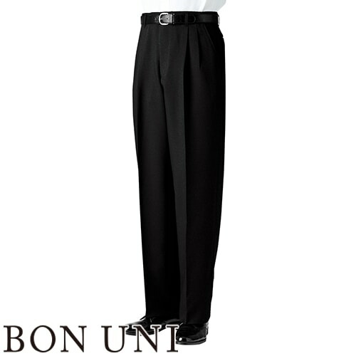 パンツ スラックス ズボン 制服 ユニフォーム ボンユニ BONUNI ボストン ツータックスラックス(アジャスター付) 01195-05 飲食店 メンズ レストラン カフェ おしゃれ かっこいい