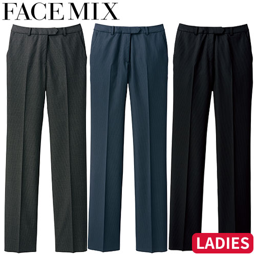 パンツ スラックス ズボン 制服 ユニフォーム FACEMIX フェイスミックス レディスストレッチパンツ（ストライプ） FP6314L 飲食店 レディース レストラン カフェ おしゃれ かっこいい