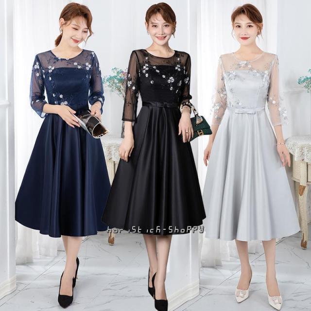 パーティードレス 結婚式 服装 ドレス ワンピース 20代 10代 30代 hapフォーマルドレス 50代 女性 お呼ばれ 母親 親族 フォーマルワンピース