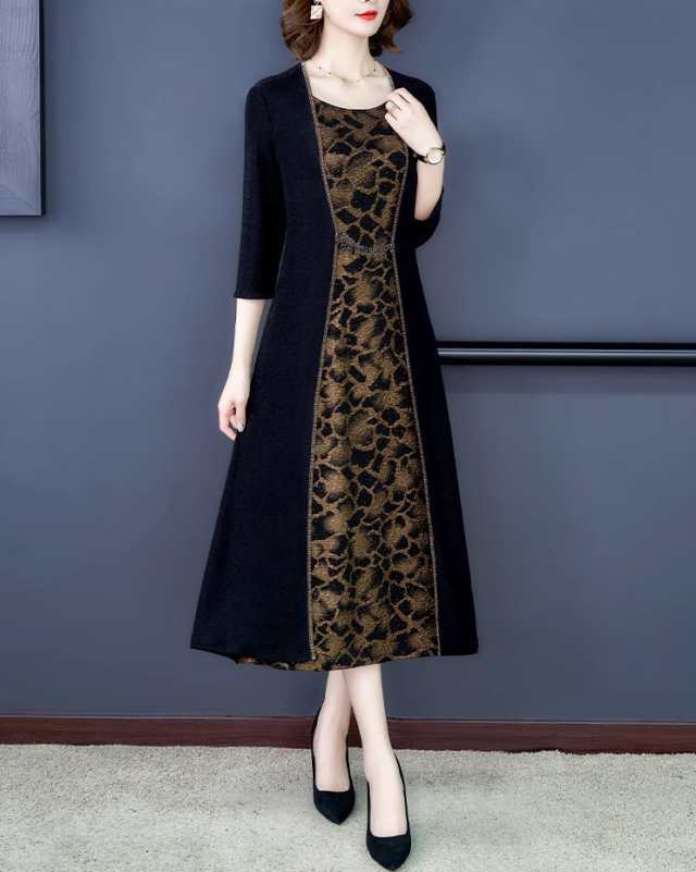 ワンピースドレス50代60代40代パーティードレス結婚式お呼ばれドレス50代大きいサイズ3L4L5L袖あり七分袖重ね着風ロング