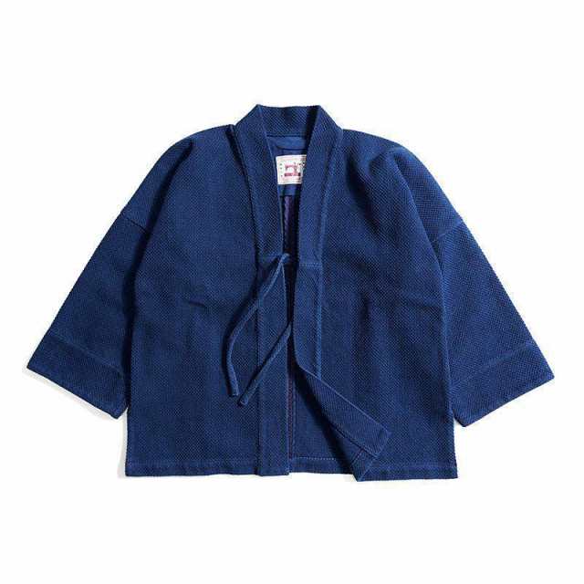 藍染 剣道着 カバーオール 半纏 法被 褞袍 メンズ レディース ワークジャケット 15 コットン100％ 刺子 胴着 刺し子 生地 インディゴ 春 秋