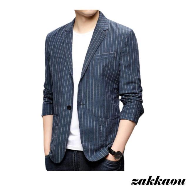 【送料無料】テーラードジャケット メンズ スーツジャケット 綿麻 ビジネスウェア ストラップ ジャケット テーラード ビジネス 紳士 アウター 春服 サマー 秋服