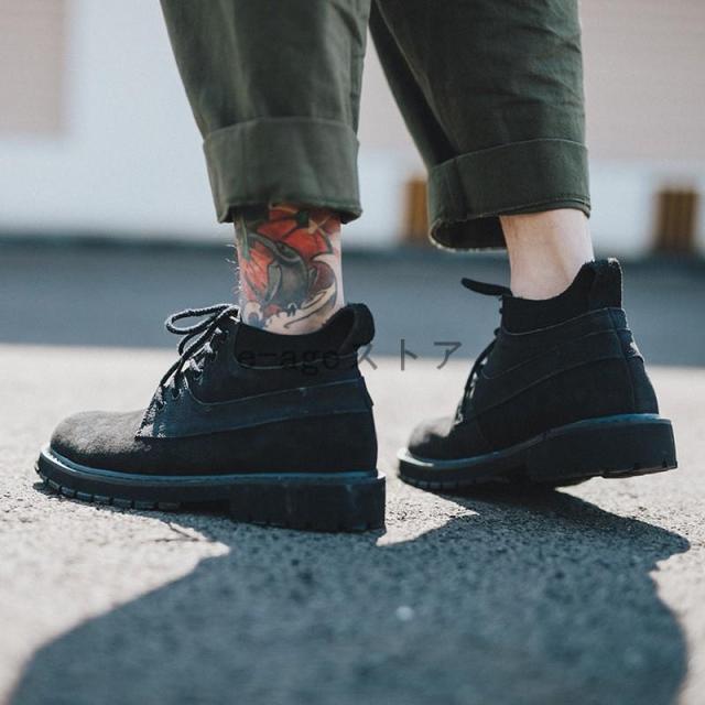 ブーツ ワークブーツ メンズ シューズ 靴 ショートブーツ 紳士靴 復古 レースアップ カジュアルシューズ おしゃれ