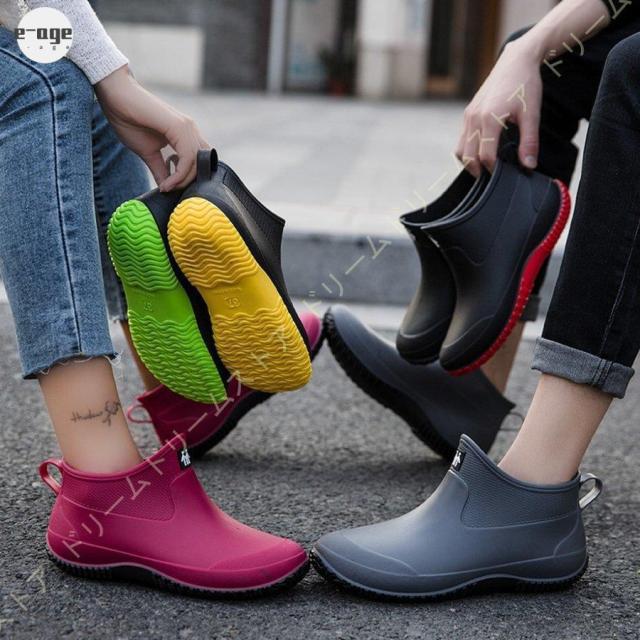 レインシューズ 雨靴 ショートレインブーツ メンズ レディース 防水 雨対策 台風対策 アウトドア 通勤 作業用 釣り おしゃれ 大きいサイズ 小さいサイズ 雨靴