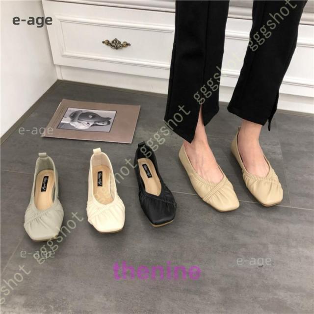 パンプス バレエシューズ フラット 無地 スクエアトゥ レディース 軽量 バレーシューズ 女性 ぺたんこ ソフトレザー 歩きやすい シンプル 疲れにくい