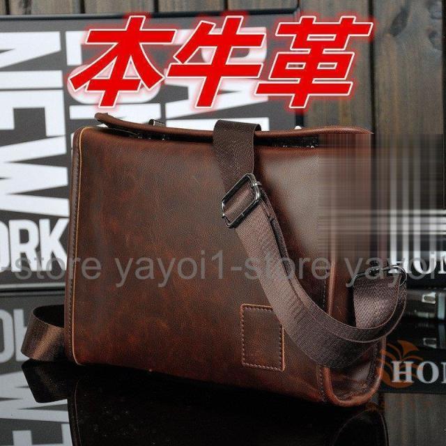 ショルダーバッグ メンズ本革 牛革 レザー 斜めがけ ビジネスバッグ かばん 鞄 バッグ 大容量 丈夫 上品感 通学 通勤 プレゼント軽量 コンパクト