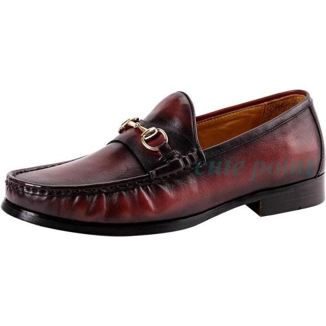 メンズ ビットローファー メンズシューズ 本革 革靴 紳士靴 スリッポン モカシン Uチップ ドライビング ビジネス カジュアル 短靴 黒