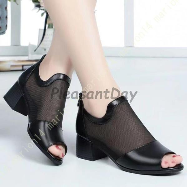 レディース グラディエーター サンダル 夏靴 歩きやすい バックジッパー ブーツサンダル ローヒール 4cmヒール 大きいサイズ 小さいサイズ