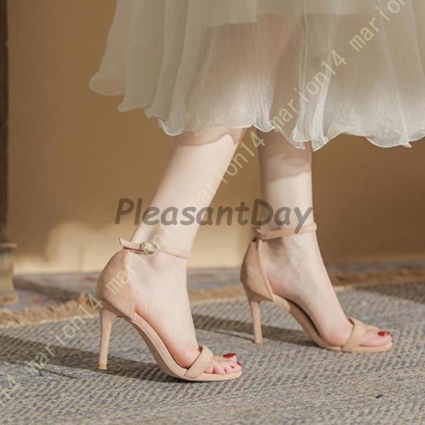 アンクルストラップ サンダル 大きいサイズ ハイヒール ピンヒール レディース シューズ パーティー 結婚式 ドレスシューズ ヒールサンダル 歩きやすい