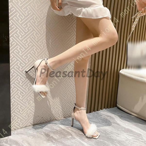 大きいサイズ ストラップ サンダル ピンヒール レディース 美脚 クリアサンダル ハイヒール 8cm 歩きやすい 滑り止め ストラップサンダル 小さいサイズ