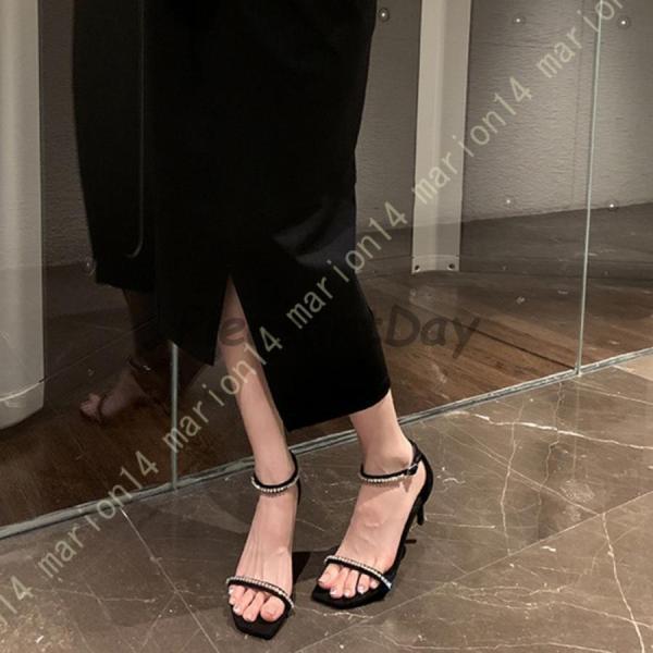 サンダル レディース ヒール 歩きやすい ストラップサンダル 大きいサイズ ハイヒール 7センチ ドレスサンダル 美脚サンダル おしゃれ 結婚式 お呼ばれ