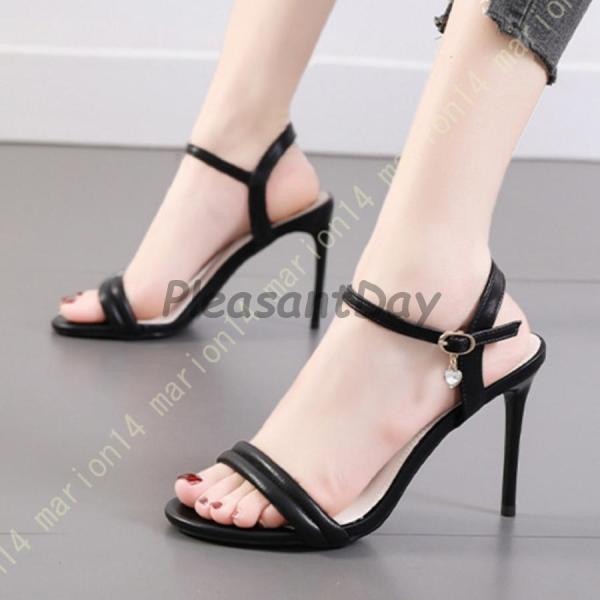 ヒールサンダル レディース サンダル ピンヒール 美脚サンダル ヒール10cm パーティー シューズ 結婚式 お呼ばれ ドレスシューズ フォーマル 演奏会