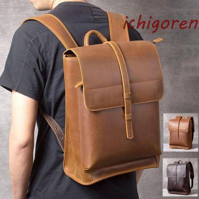 リュック メンズ リュックサック 本革 牛革 デイパック ビジネス バックパック レザー 通勤通学 旅行 出張 アウトドア 自転車鞄 カバン 男女兼用