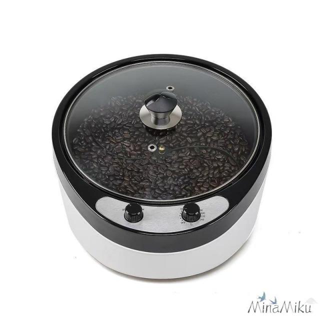 110V焙煎機電動自動コーヒーロースターコーヒー自動攪拌ホームロースターばいせん機S＆L温度調節可能100℃-240℃ポップコーン豆/ひまわりの種/珈琲/コー