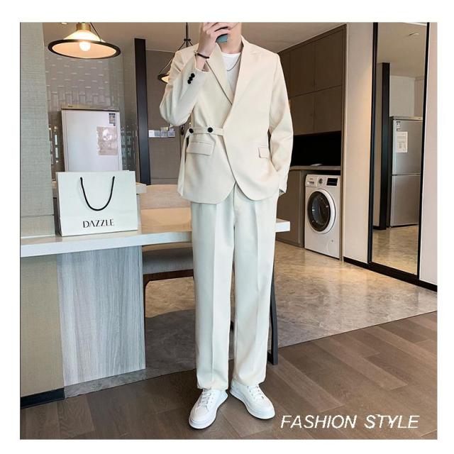 セットアップ メンズ ワイド Wテーラードジャケット イージーパンツ スラックス 無地 オーバーサイズ スーツコーデ 2022 春