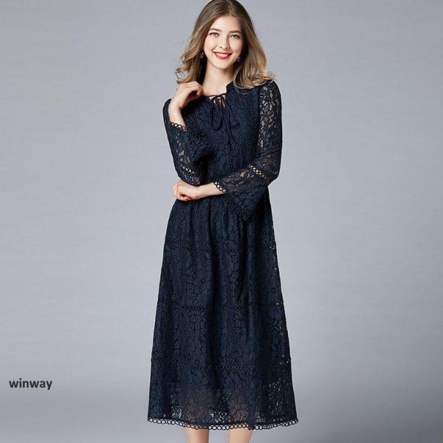 ワンピース レディース ドレス パーティードレス 結婚式 大きいサイズ 長袖 ロング丈 冬 春 夏 秋 フォーマルドレス レース おしゃれ 20代 30代 40代 50代