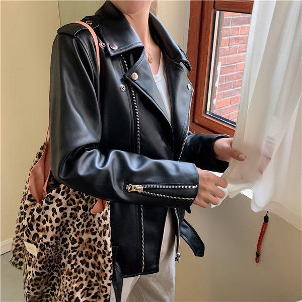 ライダース ジャケット レディース 黒 革ジャン 女性 ライダースジャケット カジュアル バイク 冬 ブラック ジャケット アウター シングル 春ジャケット