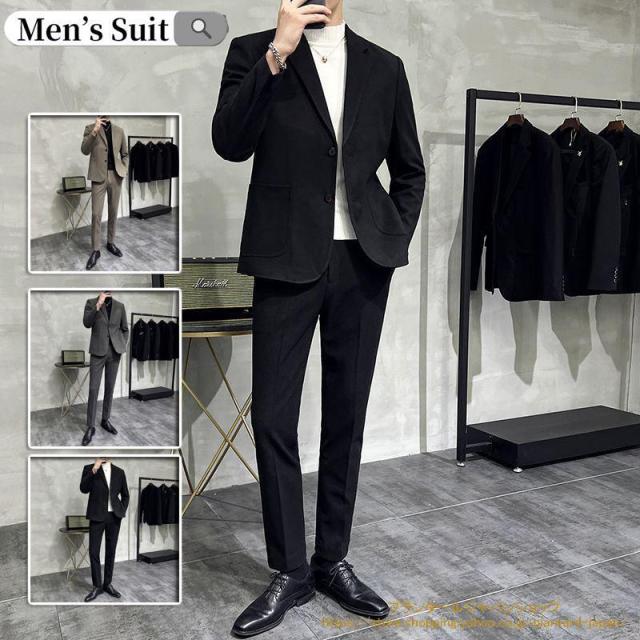 スーツ メンズ ス リーピーススーツ 1つボタン レギュラーフィット 上下洗える ウォッシャブル 3ピーススーツ ジャケット ズボン ベスト 伸縮 ストレッチ