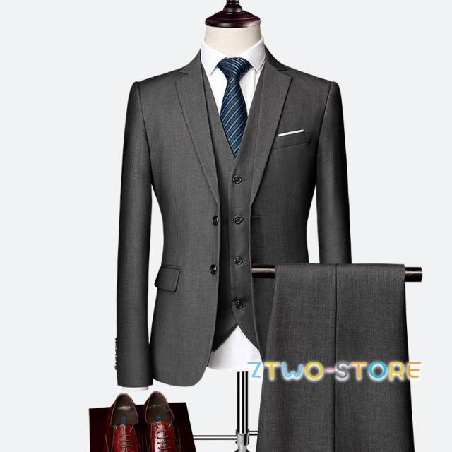 新作 お洒落タキシード 紳士服 礼服 スリーピース メンズスーツ 洗える フォーマルスーツ メンズ 細身 冠婚葬祭 オールシーズン 春夏秋冬 ビジネススーツ オ