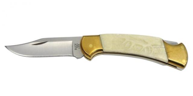 マンモス牙ハンドル　オオジカ彫刻 112MEL