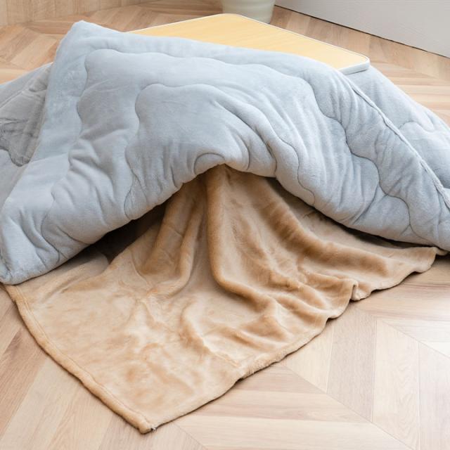 アクリル中掛（フラット） (I) こたつ布団用 中掛け毛布 洗える 長方形 アクリル 約200×240cm ブラウン