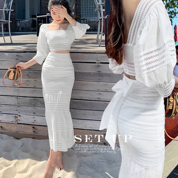 セットアップ レディース スカート 白 送料無料 即日発送