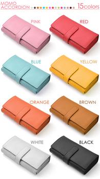 長財布 牛革アコーディオン長財布 AN 469 15色展開 の大容量長財布 MOMO レディース 送料無料