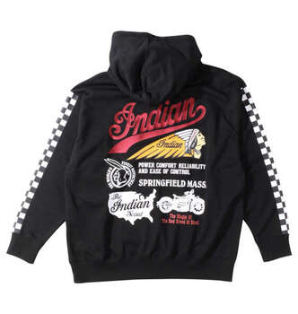 大きいサイズ INDIAN MOTOCYCLE 裏毛刺繍＆プリントフルジップパーカー 3L 4L 5L 6L MC833462-01358 ラッピング可 送料無料 即日発送
