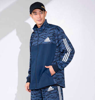 大きいサイズ カモフラプリントウォームアップジャケット 3XO 4XO 5XO 6XO 7XO 8XO ネイビーカモ ラッピング可 送料無料 即日発送