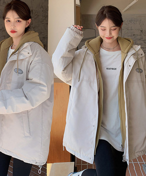 エコダウンジャケット フード付中綿コート 送料無料 即日発送