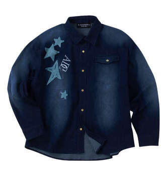 大きいサイズ ＧＬＡＤＩＡＴＥ 刺繍ストレッチデニム長袖シャツ ３Ｌ ４Ｌ ５Ｌ ６Ｌ ラッピング可 送料無料 即日発送