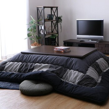 こたつ布団 グレー 約205×205 日本製 和モダン チェック柄 葉月 送料無料